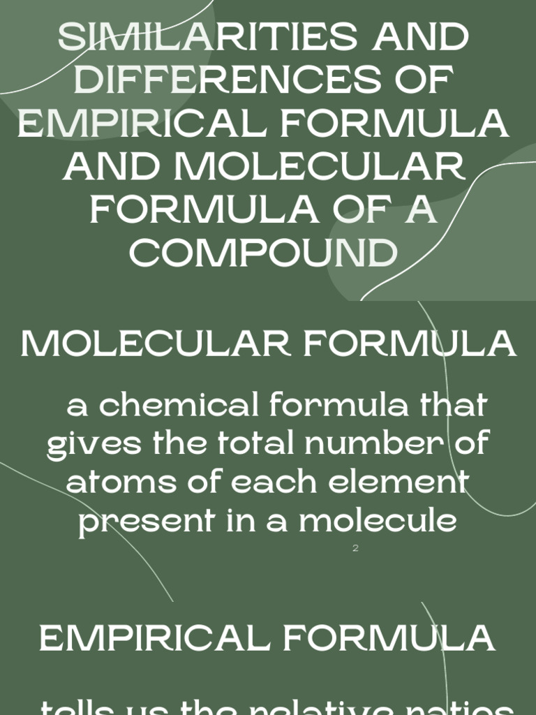 Empirical vs. Molecular Formula Explained | PDF