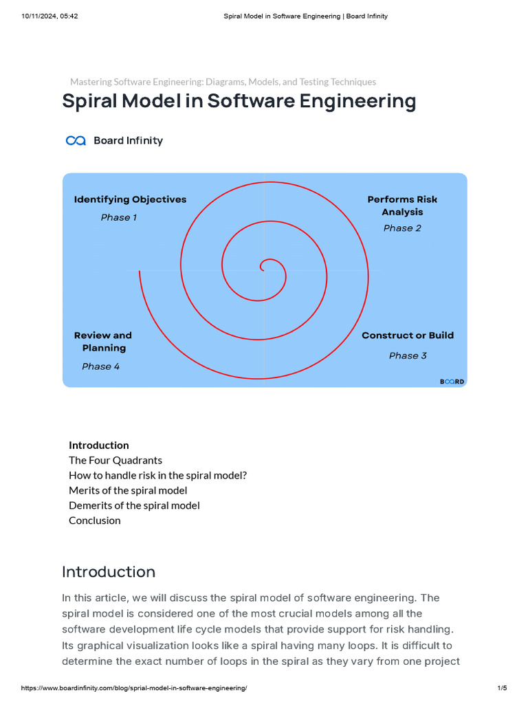 Spiral Model in Software Engineering - Board Infinity | PDF | Risk ...
