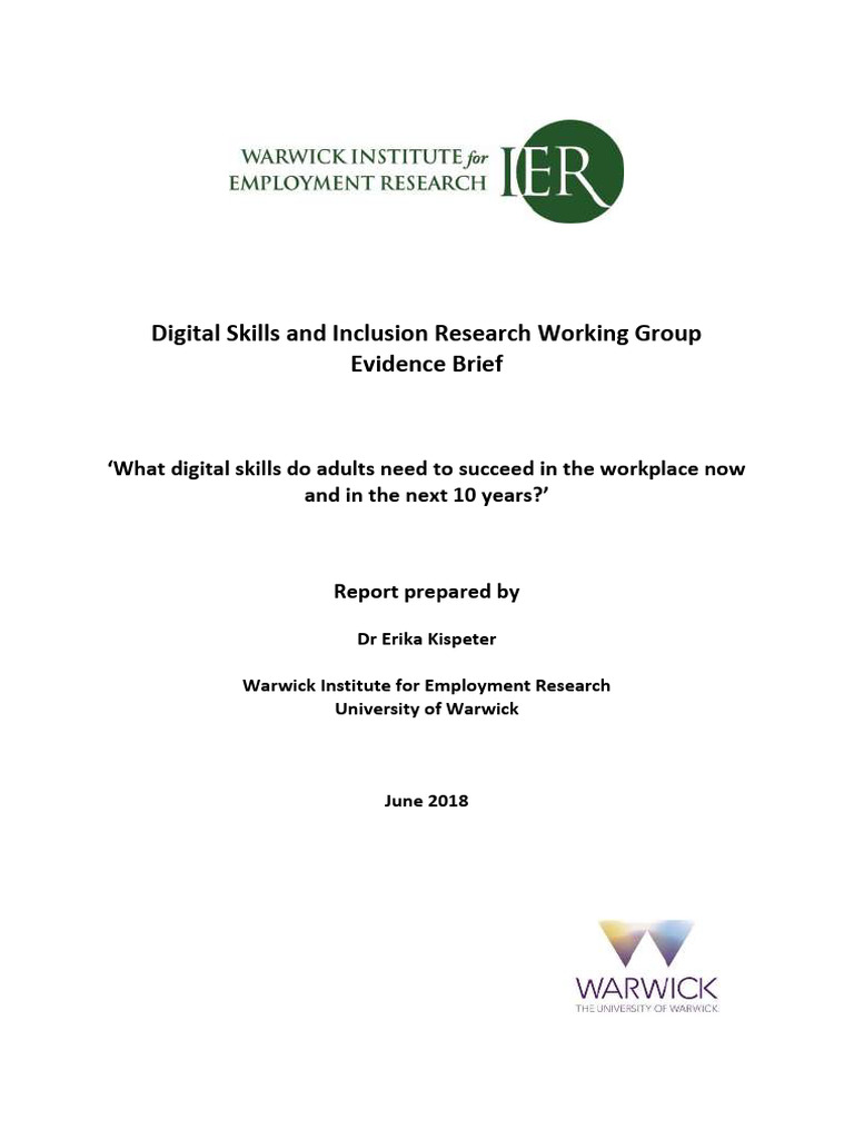 Digital Skills For Workplace | PDF | Employment | Skill