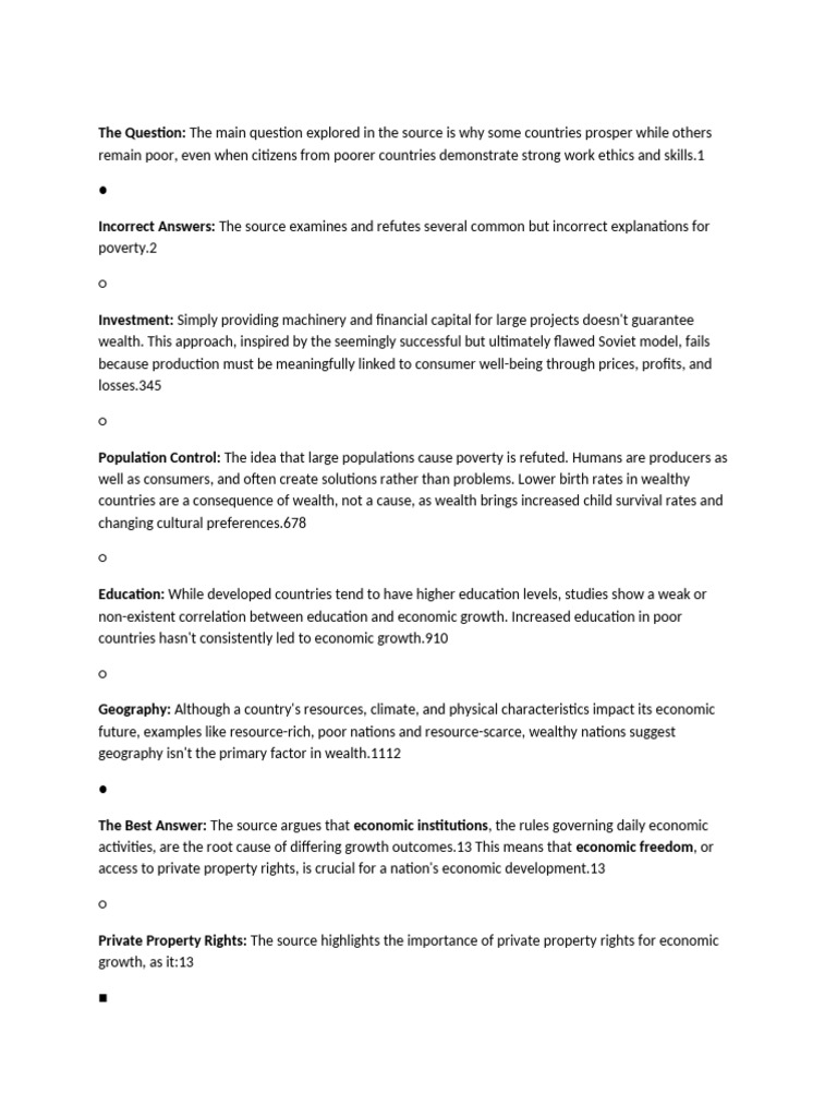 The Question | PDF | Economic Growth | Poverty