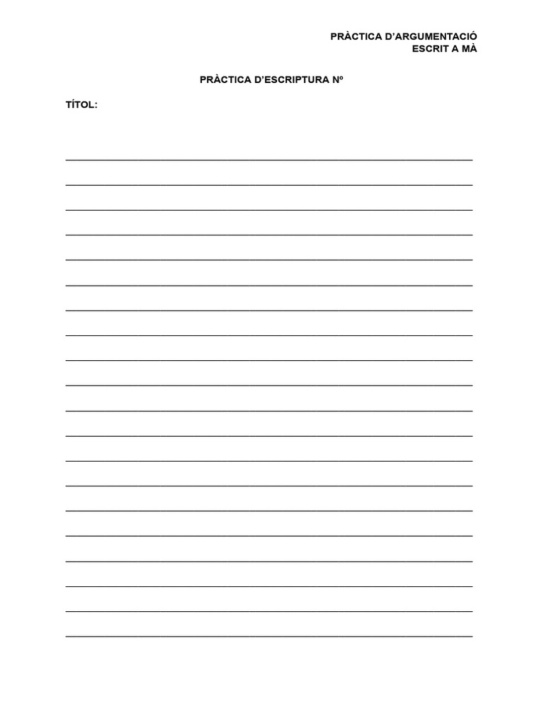 Pràctica D'escriptura Nº | PDF