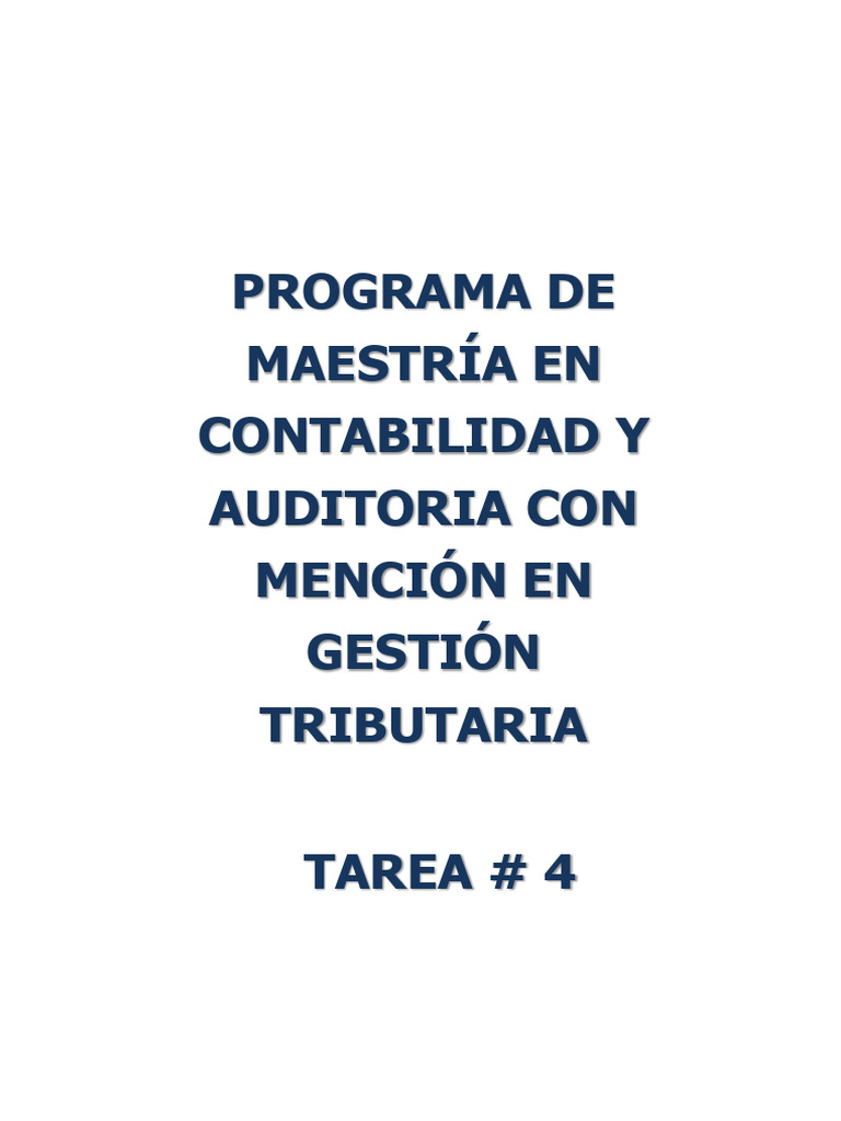 Tarea #4 - Docente Ely Borja | PDF | normas internacionales de INFORMACION FINANCIERA | Contabilidad