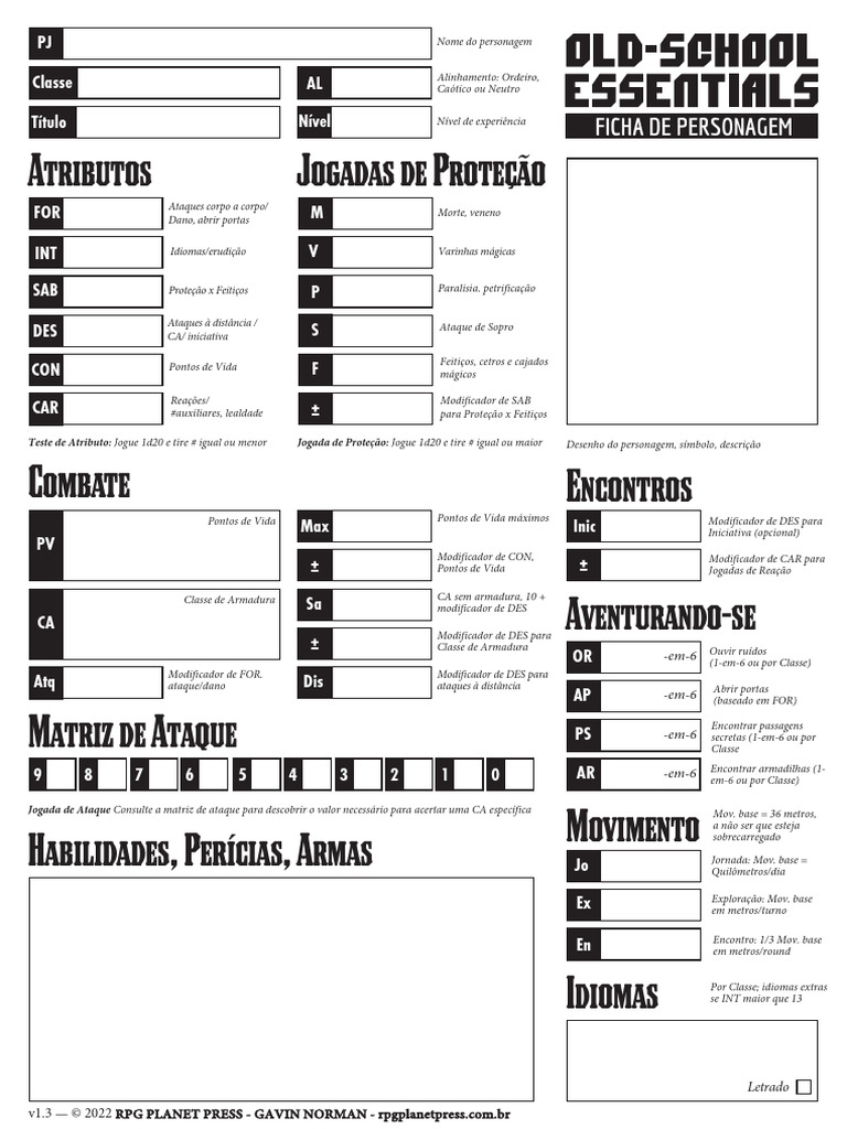 Ficha OSE PT-BR Editavel-2 | PDF | Videogames de RPG | Jogos de RPG