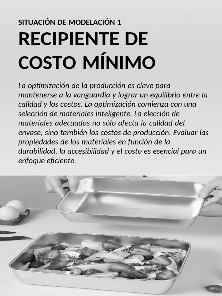 Recipiente Metálico de Costo Mínimo | PDF | Función (Matemáticas ...