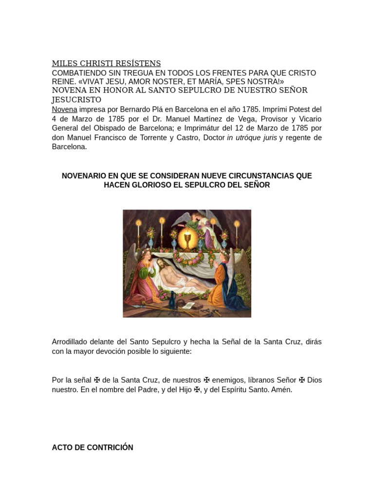 Novena Santo Entierro | PDF | eucaristía | orador del Señor