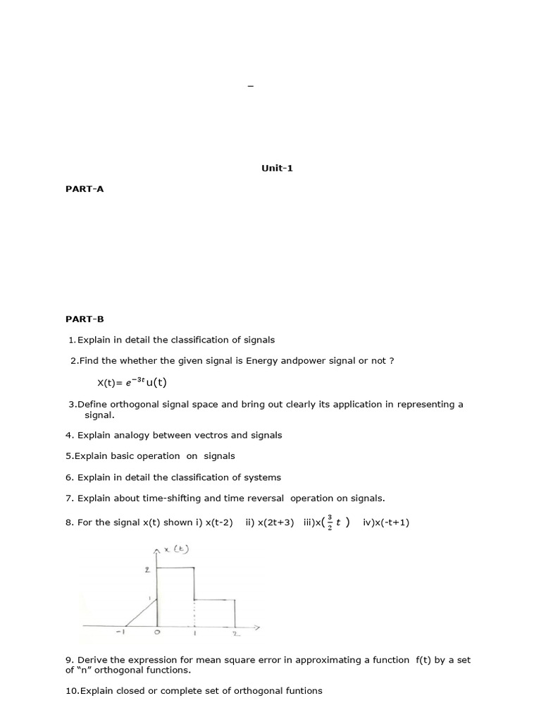 Ss All Units Important Questions | PDF | Fourier Transform | Fourier Series
