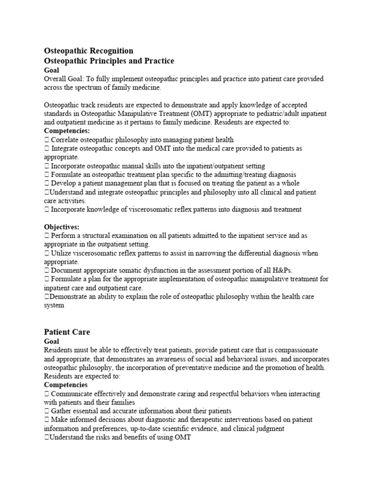 Osteopathic Principles in Family Medicine | PDF | Health Care | Patient