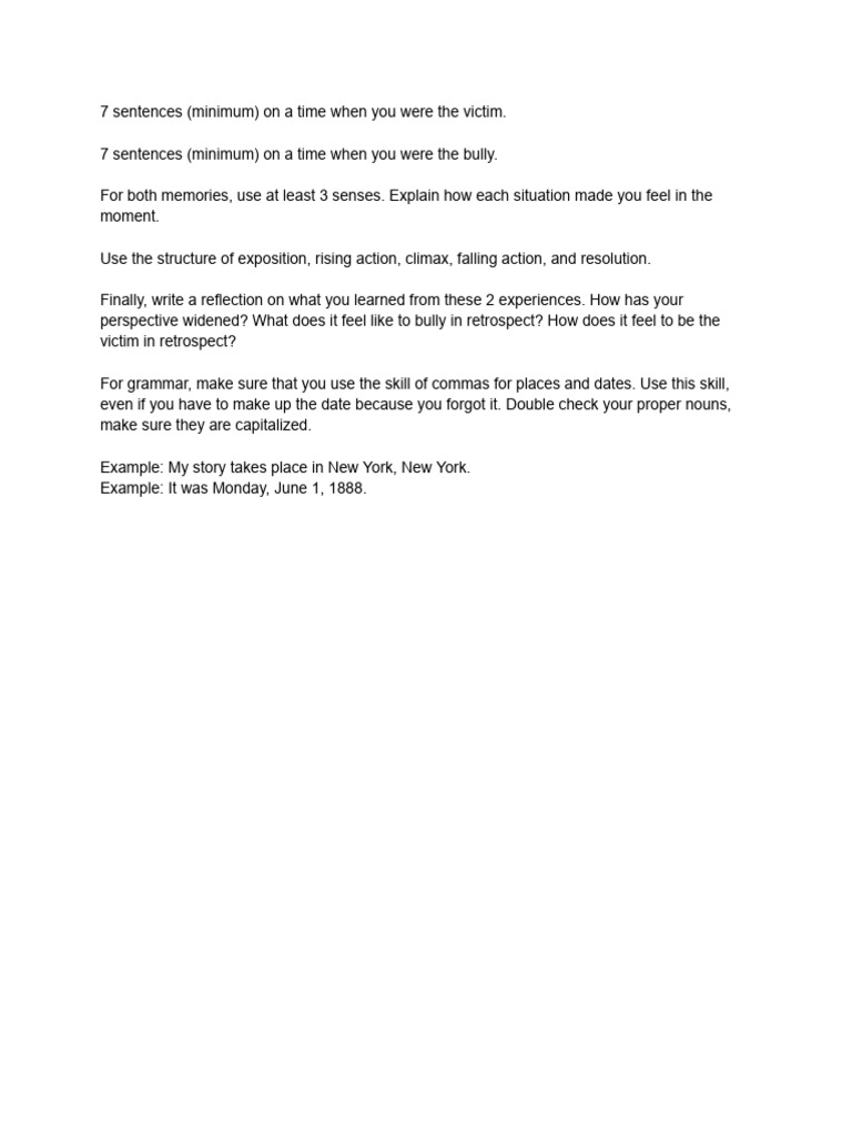 Reflections on Bullying Experiences | PDF