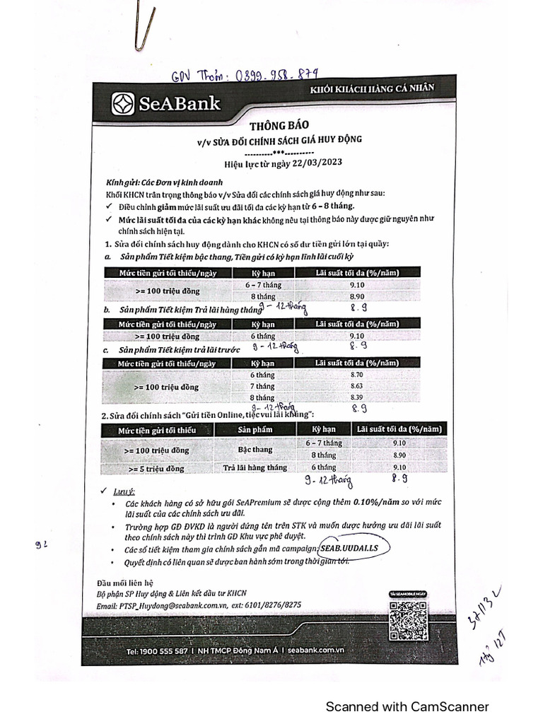 Lãi Suất Seabank | PDF