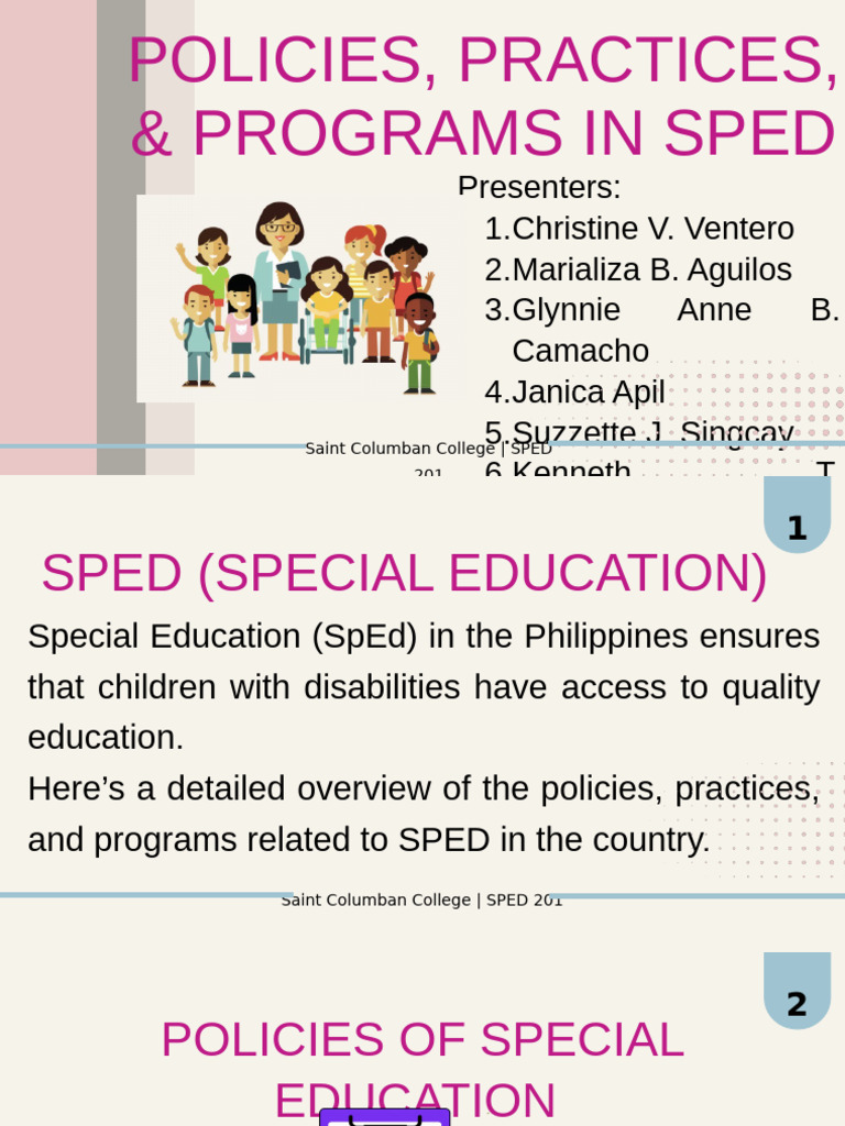 201 - GROUP 3 - POLICIES PRACTICES AND PROGRAMS OF SPED New | PDF ...