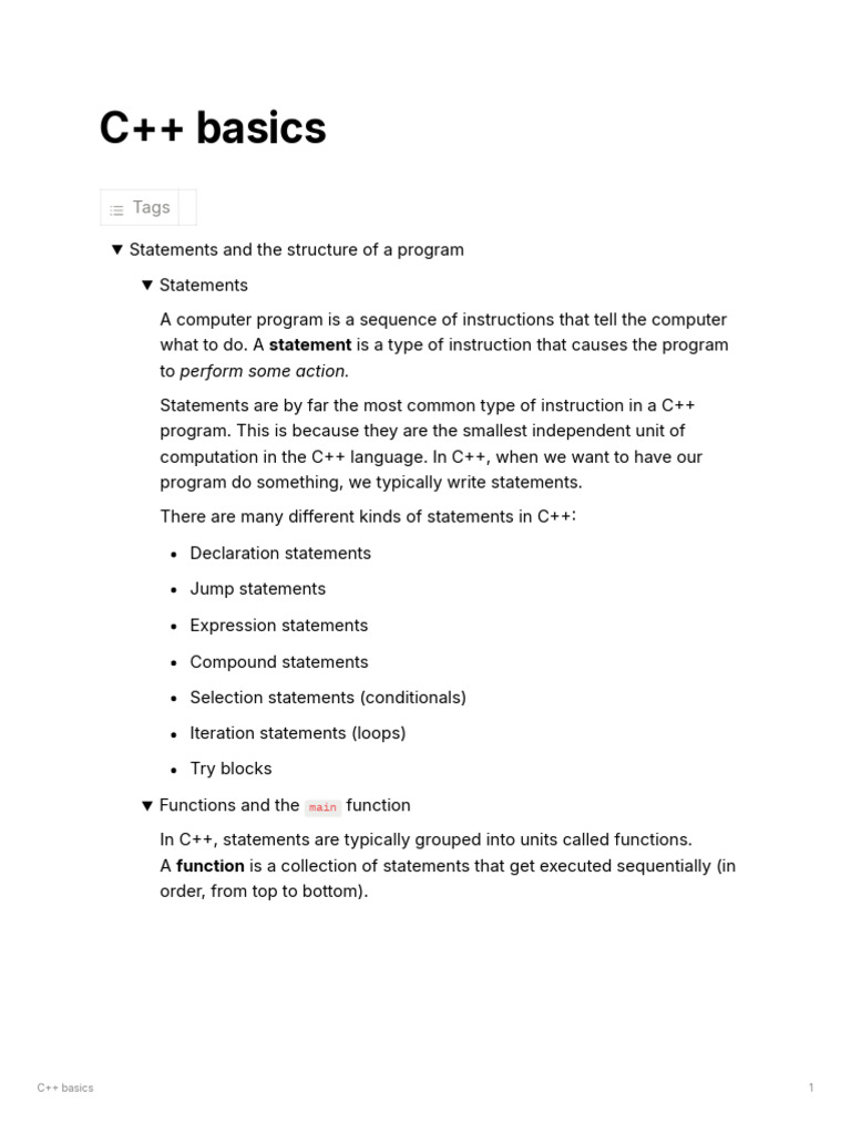 C Basics | PDF | C++ | Computer Science