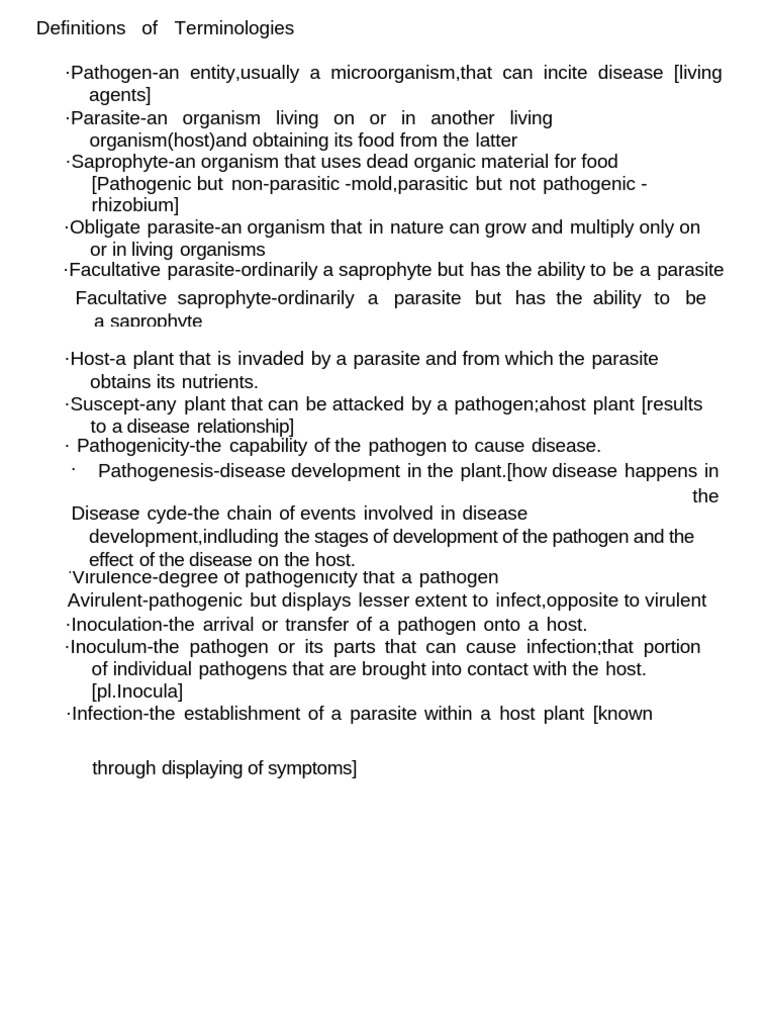 Pathogen and Disease Terminology Guide | PDF | Pathogen | Parasitism