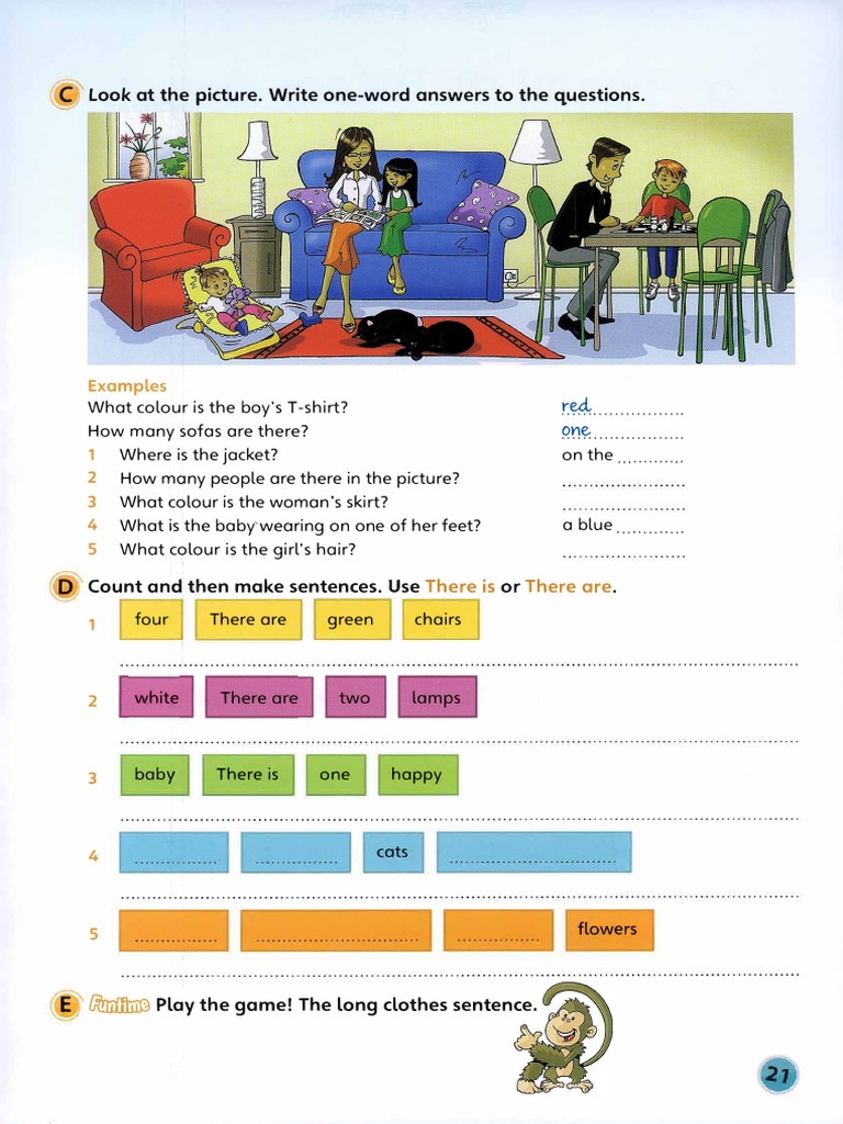 Look at The Picture. Write One-Word Answers To The Questions | PDF