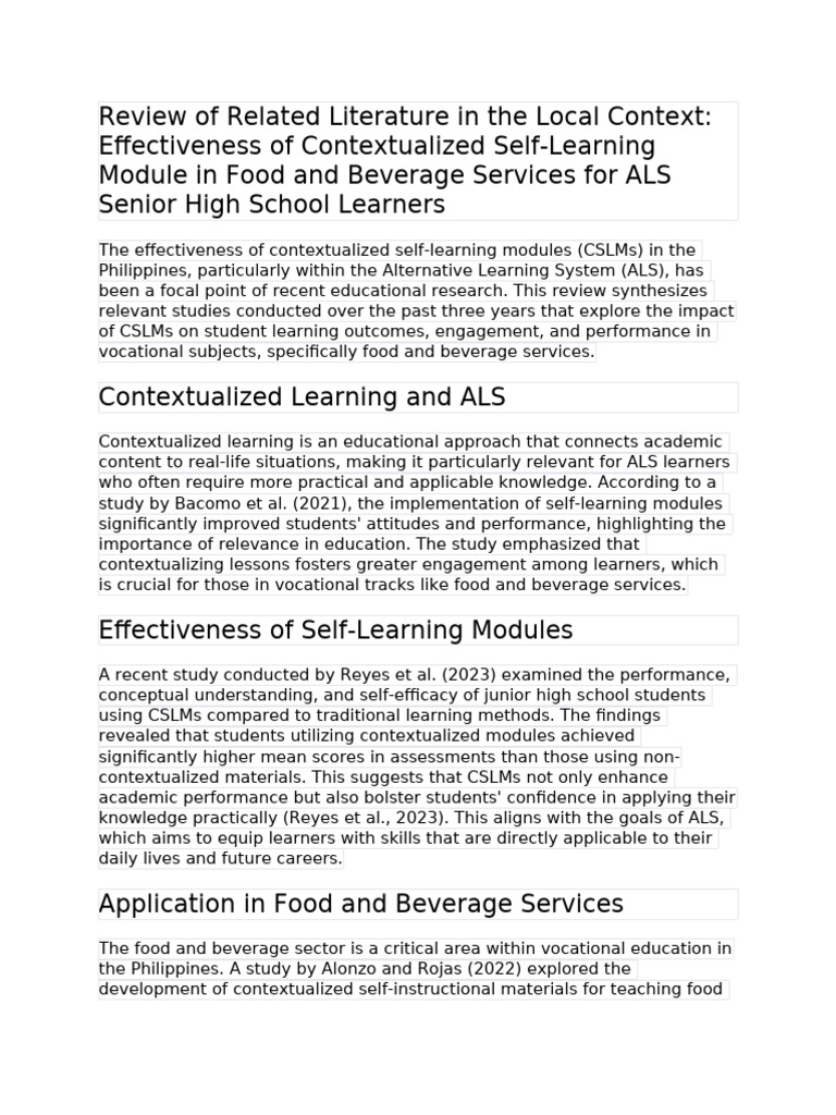 AI Generated RRL | PDF | Constructivism (Philosophy Of Education) | Learning