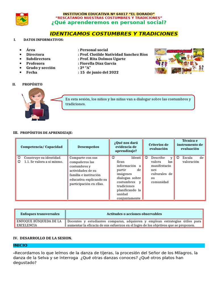 Identificando Costumbres y Tradiciones | PDF | Evaluación | Tradiciones