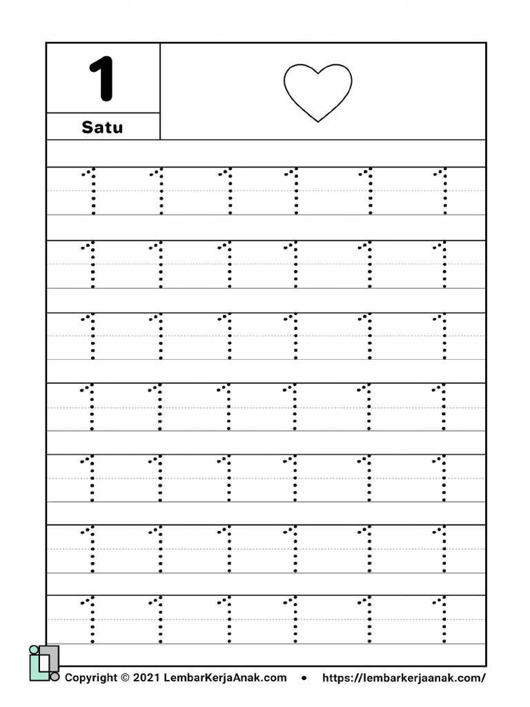 Belajar Menulis Angka - Menebalkan Angka 1-10-04 | PDF