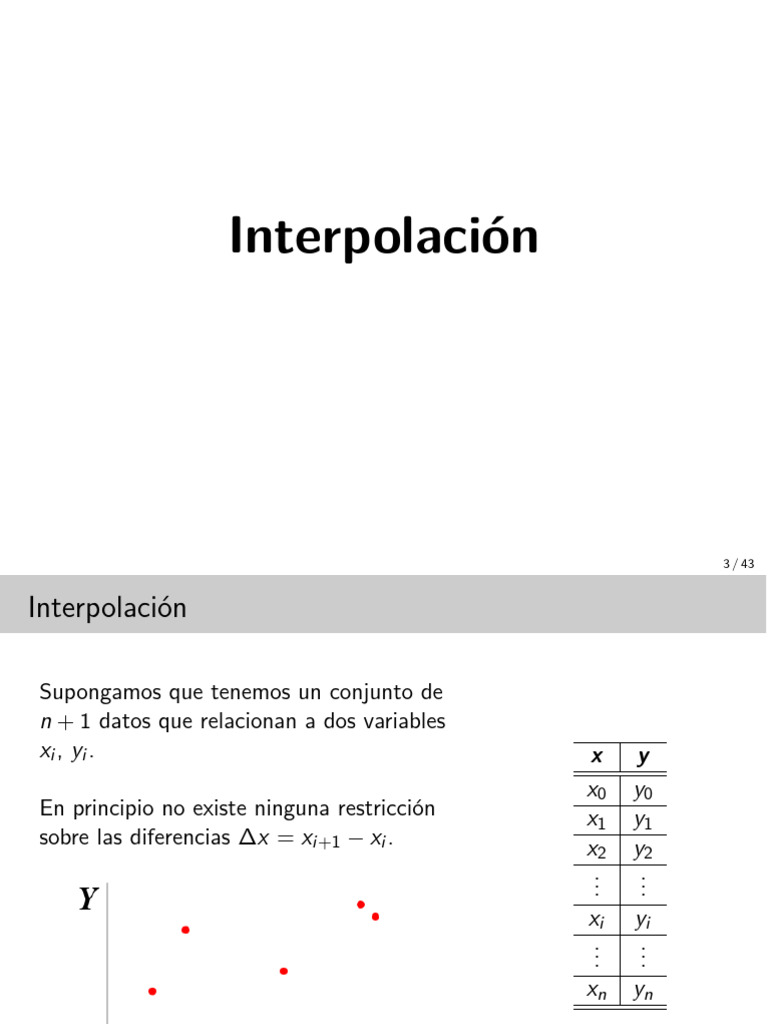 Interpol Ac I On | PDF | Ecuaciones | Análisis numérico