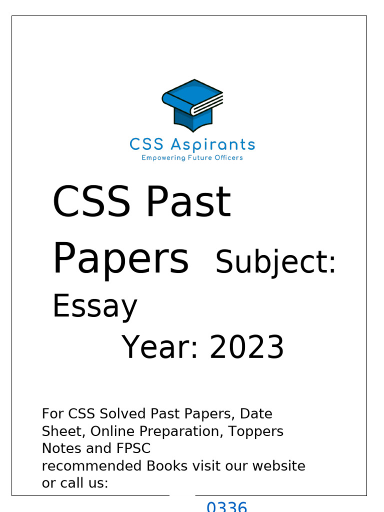 2023 CSS Essay Past Paper Guide | PDF