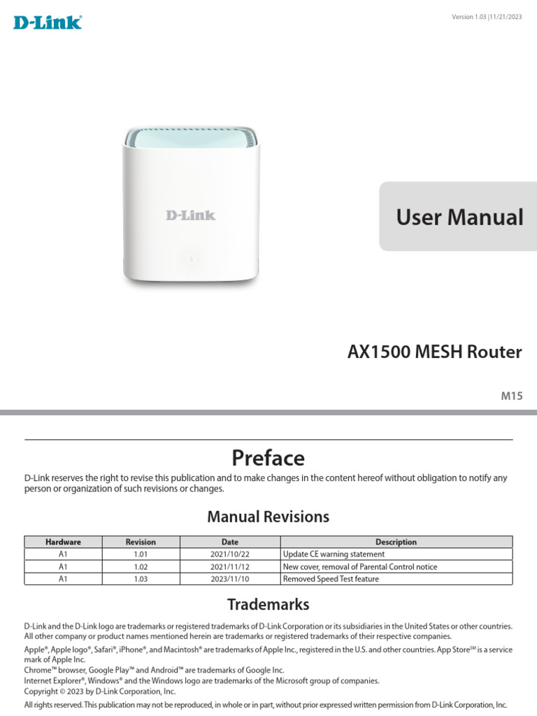 M15 A1 Manual v1.03 (WW) | PDF | I Pv6 | Ip Address
