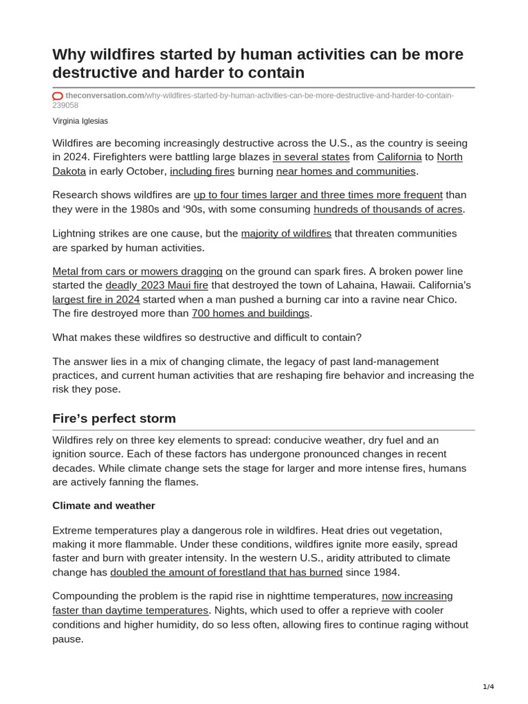 1 Article | PDF | Wildfire | Fires