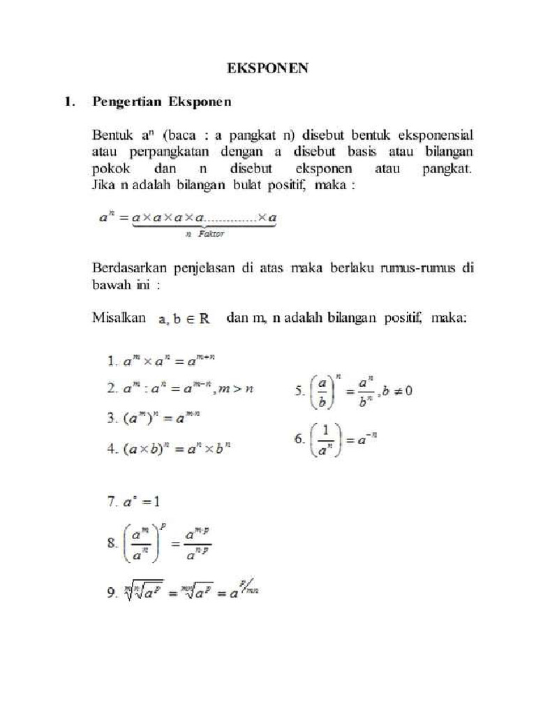 Materi Eksponen | PDF