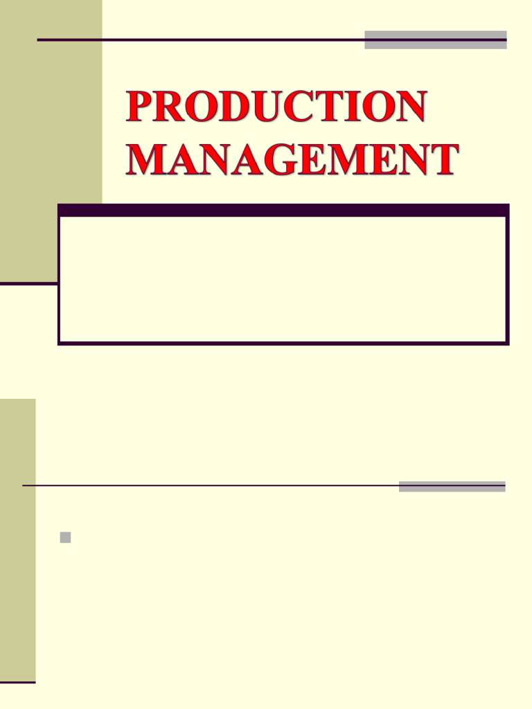 Production Management | PDF | Mass Production | Economies