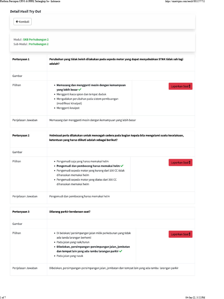 Soal SKB Perhubungan2 2021 | PDF