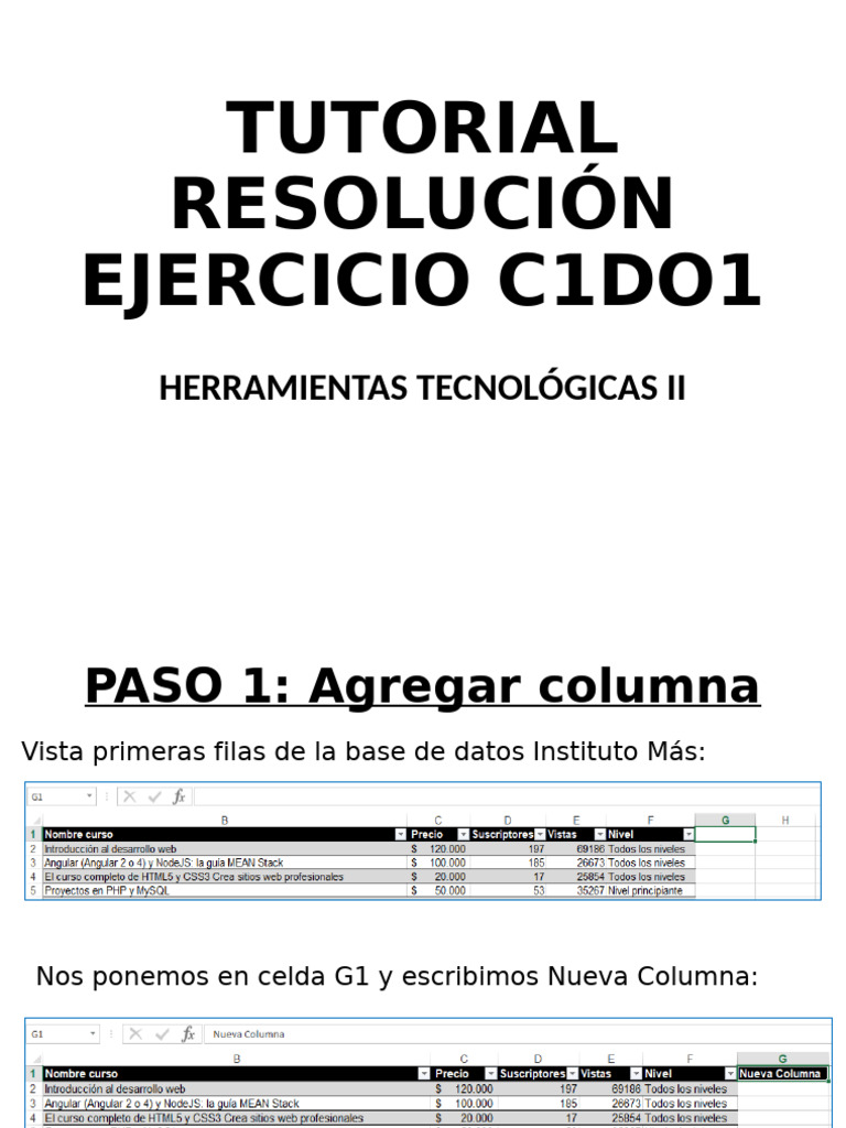 Tutorial Resolución Ejercicio C1do1 | PDF