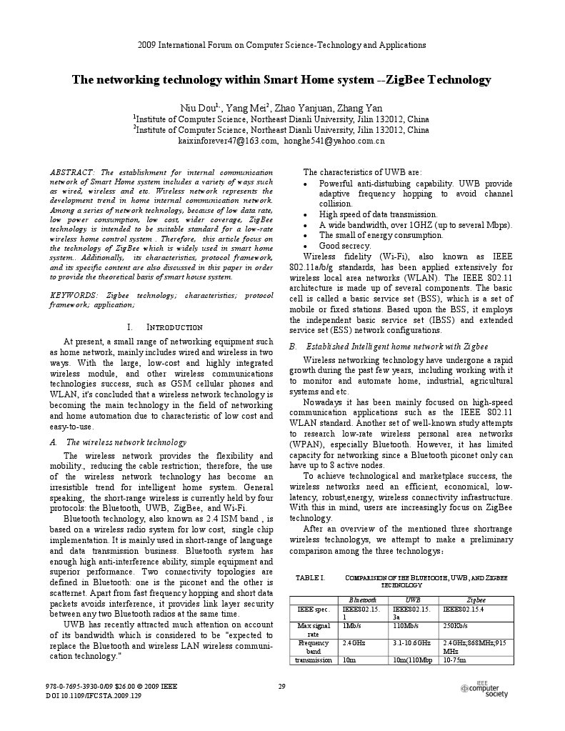 The Networking Technology Within Smart Home System - Zigbee Technology | PDF | Bluetooth ...