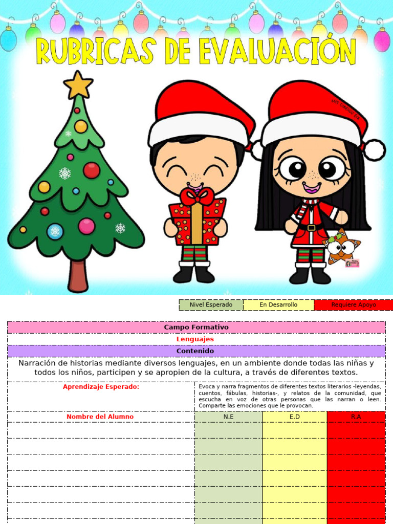 Rubricas Proyecto Se Acerca Navidad | PDF | Cuentacuentos | Aprendizaje