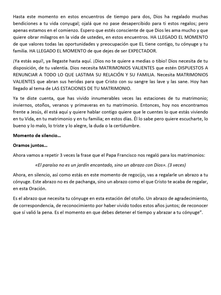 Oracion Estaciones en El Matrimonio | PDF