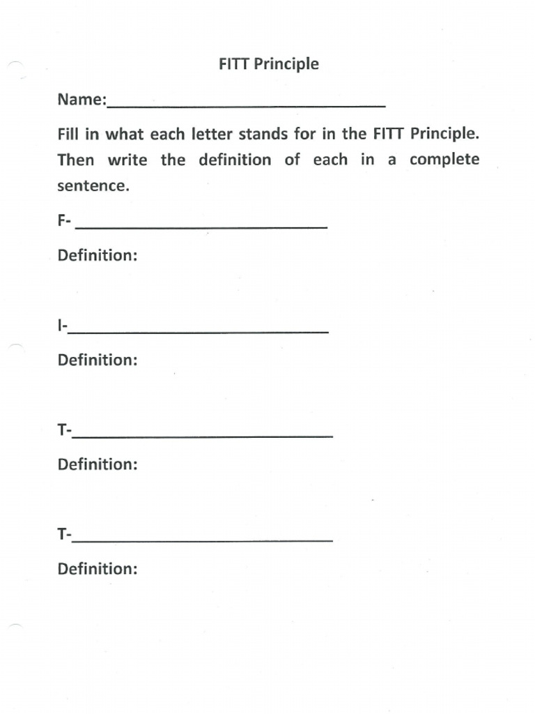 FITT Principle Assignment Page 1 | PDF