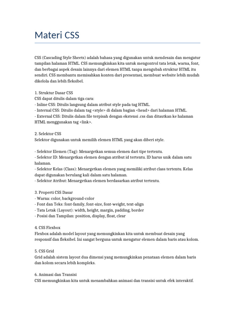 Materi CSS | PDF