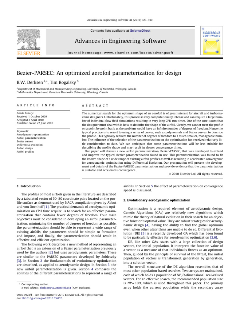 An Optimized Aerofoil Parameterization For Design | PDF | Epistasis | Mathematical Optimization