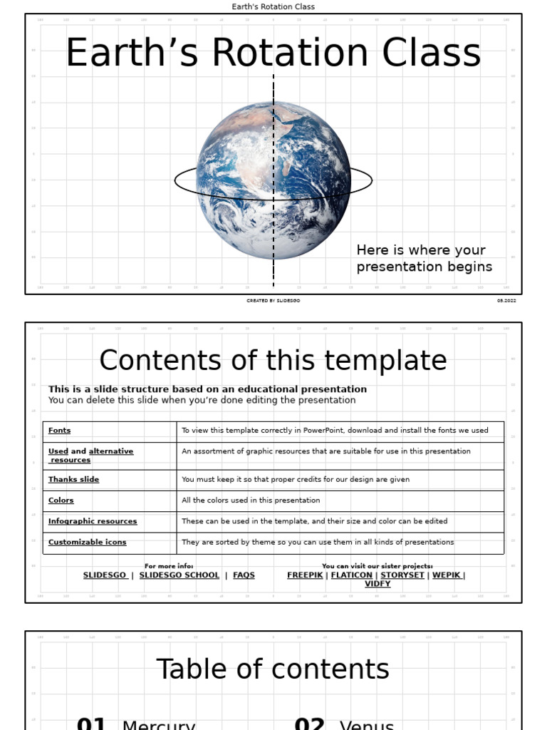 Earth's Rotation Class by Slidesgo | PDF | Planets | Natural Satellite