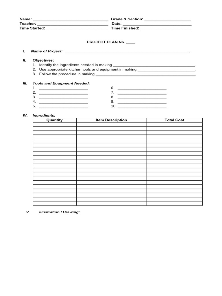 G9 Project Plan and Rubrics TEMPLATE | PDF | Personal Protective Equipment