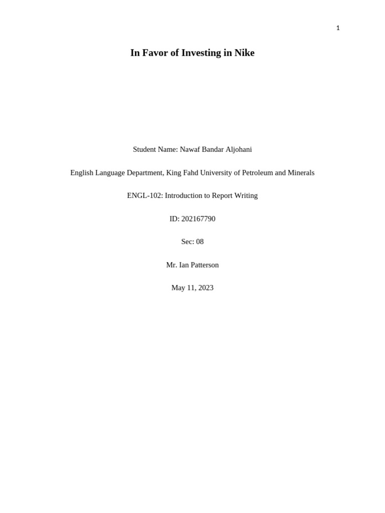 20992.202220.LEC 135223864 1134778868 Draft 4 | PDF | Nike | Investing