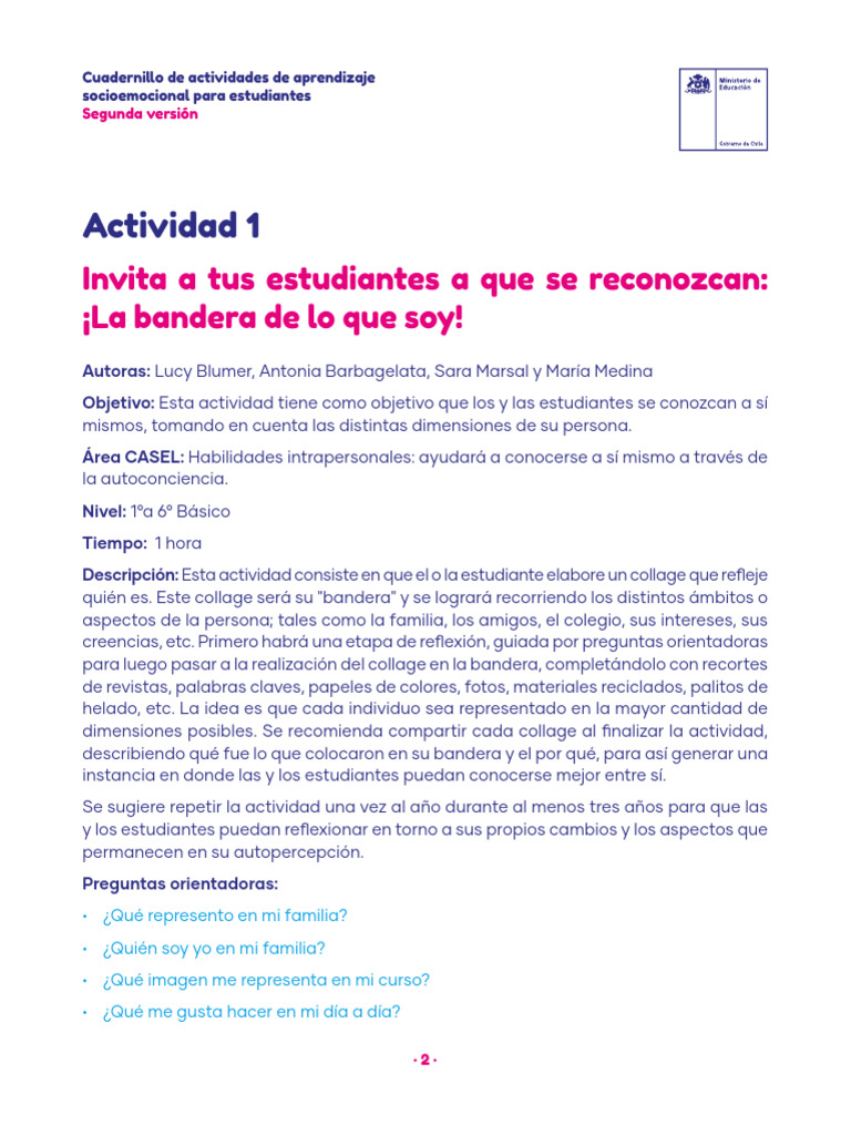 Actividades de Des Socioemo | PDF | Las emociones | Aprendizaje