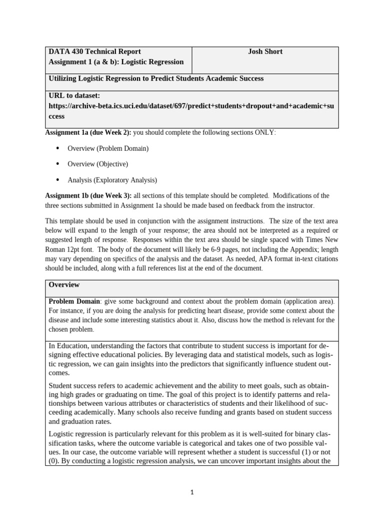Assignment 1 Predict Student Success | PDF | Structural Equation Modeling | Logistic Regression