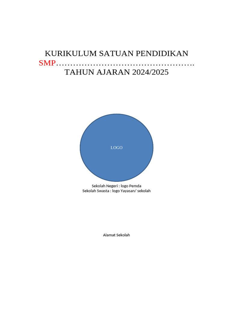 Untuk Sekolah SMP Template KSP | PDF