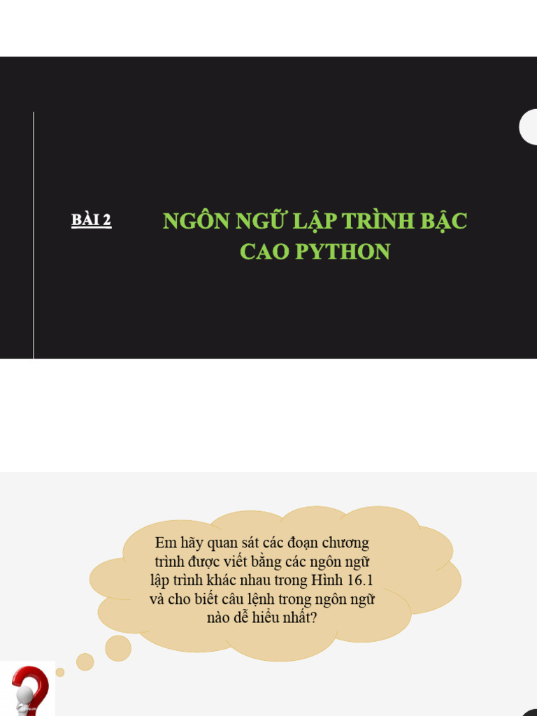 Bài 2 Ngôn ngữ lạp trình bậc cao Python | PDF