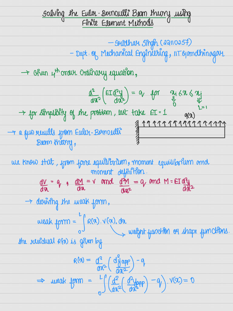 Euler-Bernoulli FEM | PDF