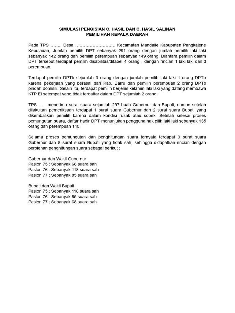 Simulasi Pengisian C Hasil | PDF