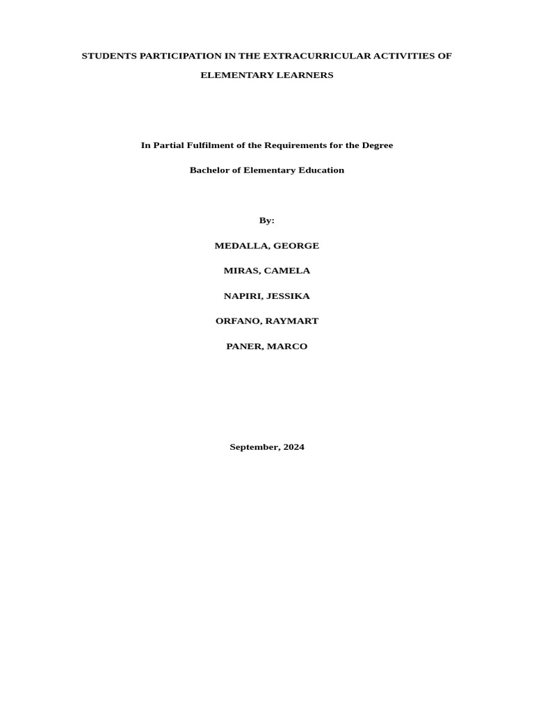 Impact of Extracurricular Activities on Students | PDF | Survey ...