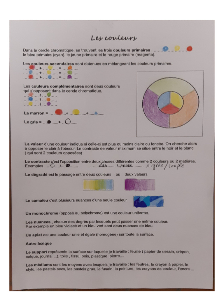 Leçon Complète Sur Les Couleurs | PDF