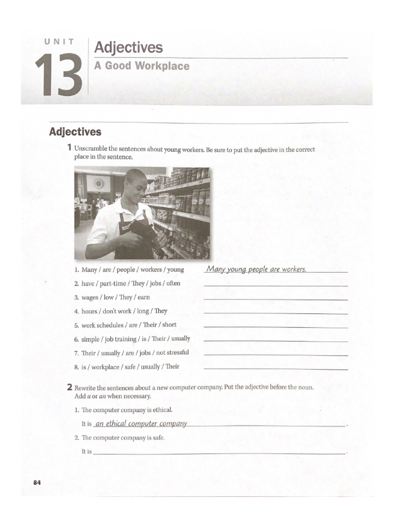 Grammar and Beyond 2 - Workbook Unit 13 and Key | PDF