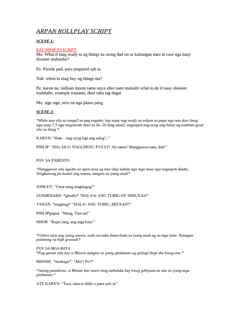 Arpan Rollplay Script | PDF