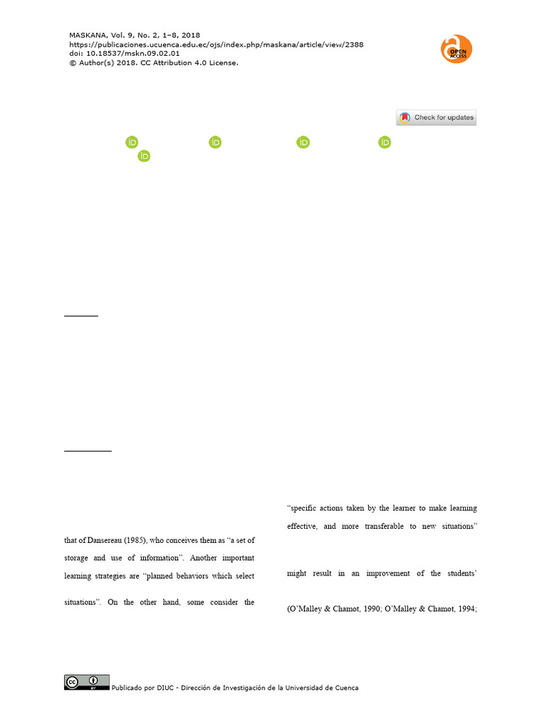 Learning Strategies in Older Adults' English Courses | PDF ...