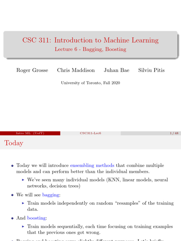 Lec06 - Ensembling Methods Bagging Boosting | PDF | Learning | Data Analysis