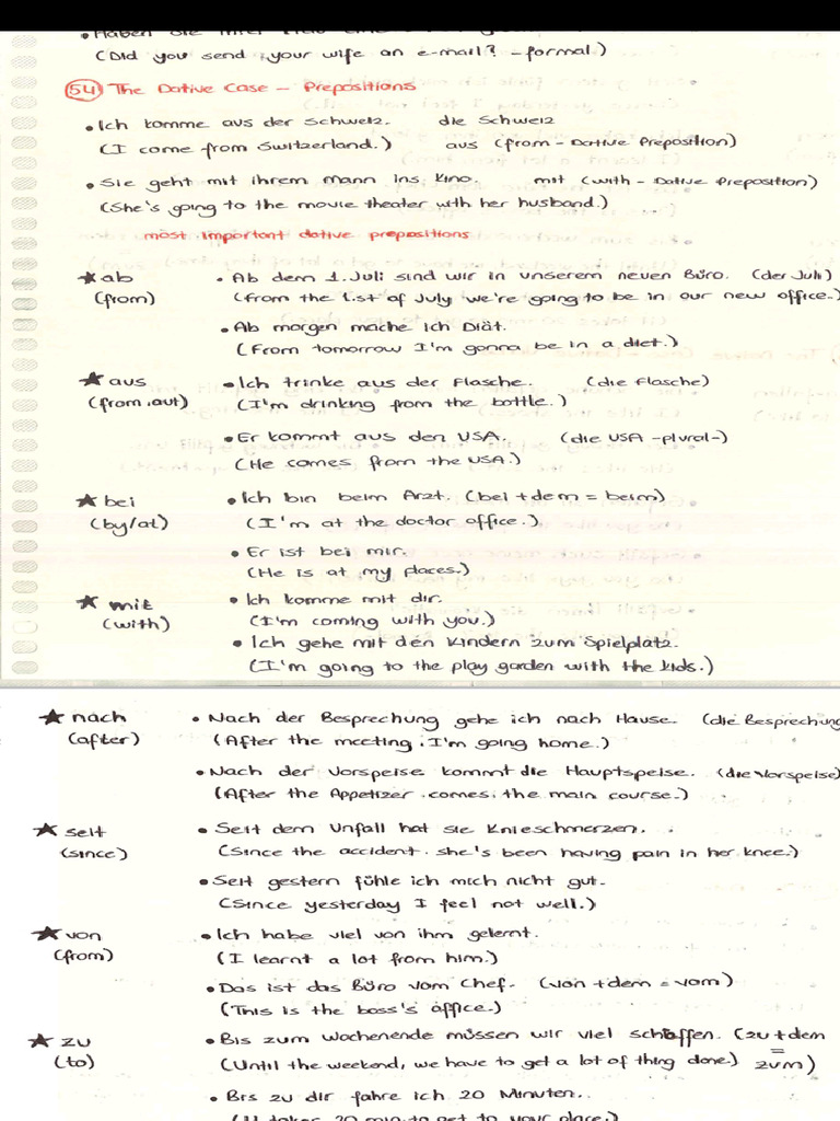 German Dative Prepositions | PDF